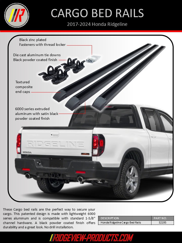 Honda Ridgeline Cargo Bed Rails | Ridgeview Products